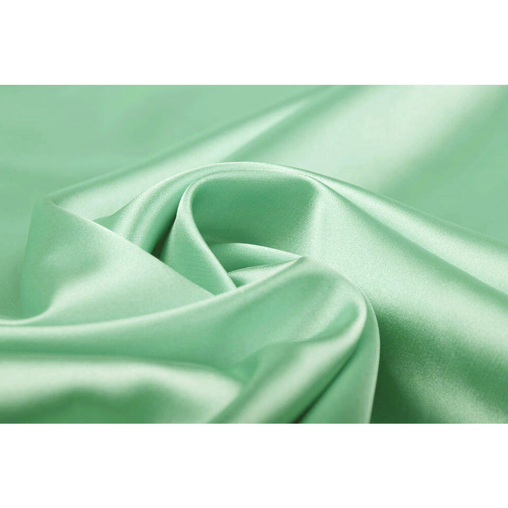 Stretch Satijn Mint Groen - YES Fabrics