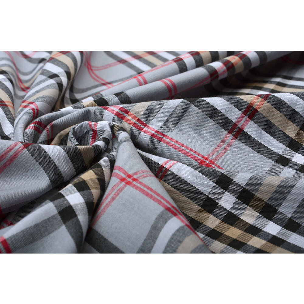 Canvas Check Grau - YES Fabrics