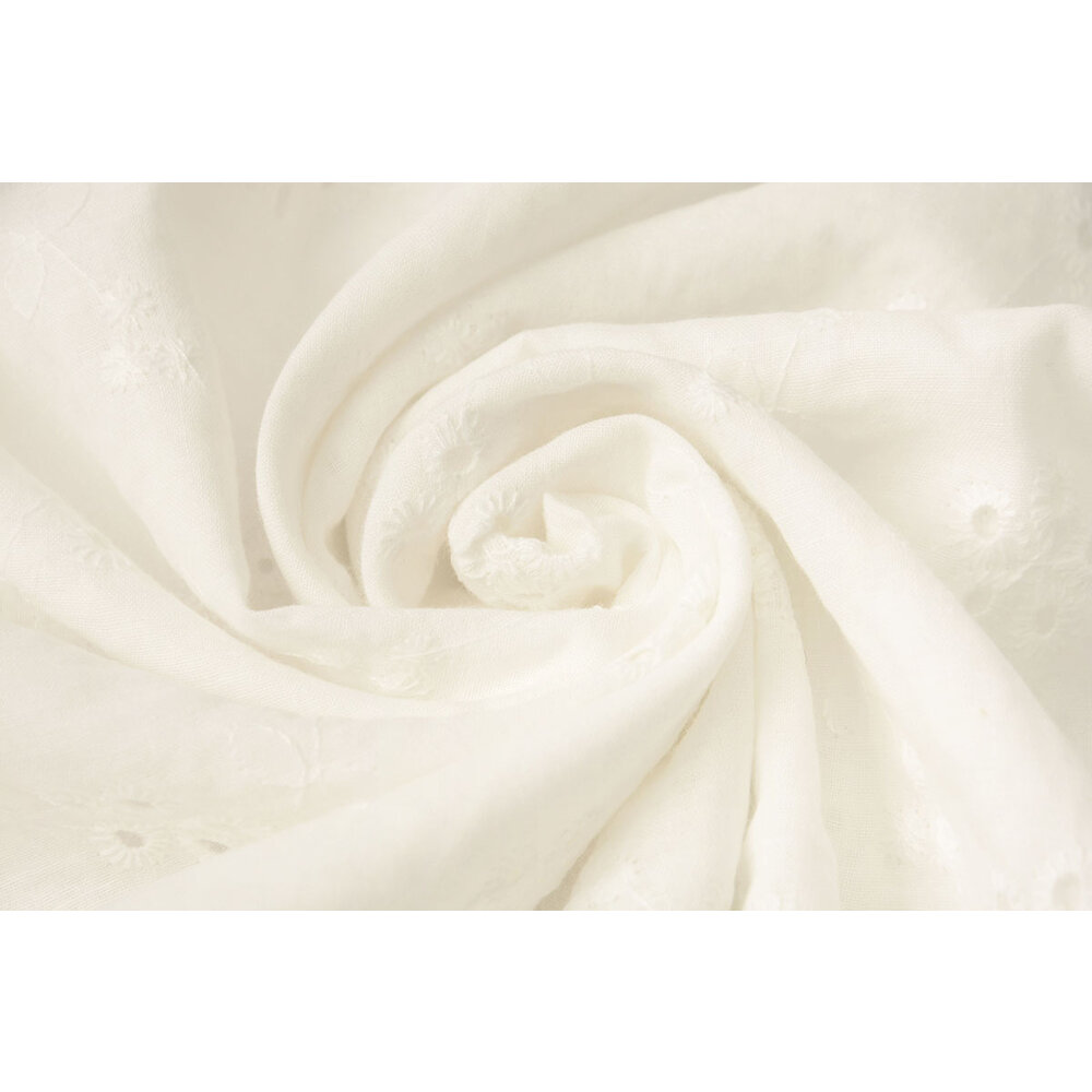 Embroidery Cotton Leonora Creme Yes Fabrics