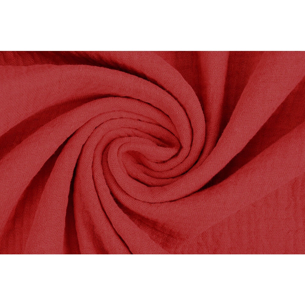 Baumwoll Musselin Stoff Rot - YES Fabrics