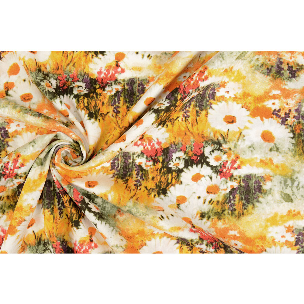 100% Viscose Daisy Geel - YES Fabrics