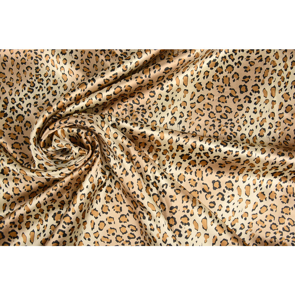 Stretch Satin Printed Leopard Print Small - YES Fabrics