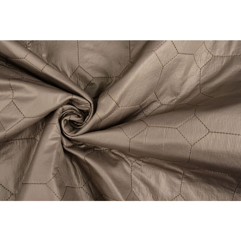 Quilted Jacketfabric Hexagon Taupe - YES Fabrics