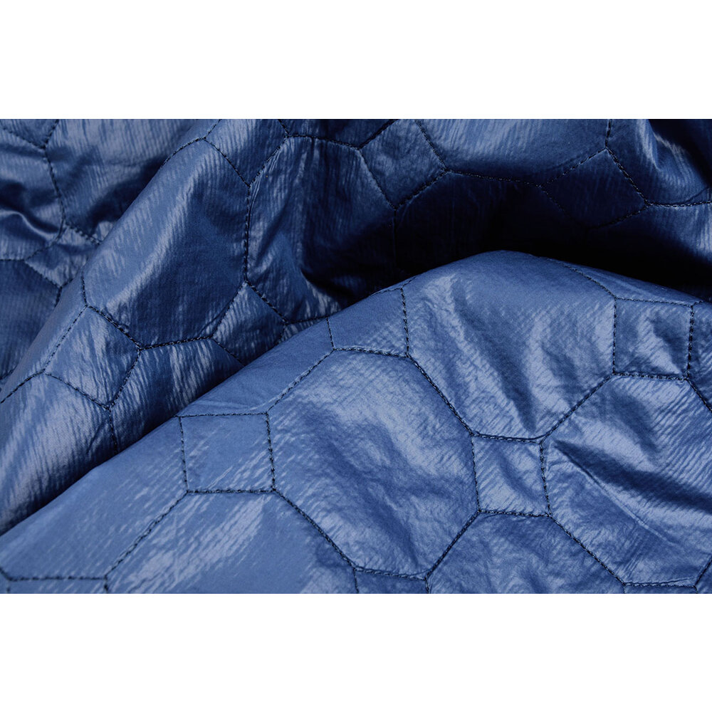 Quilted Jacketfabric Hexagon Dark Blue - YES Fabrics