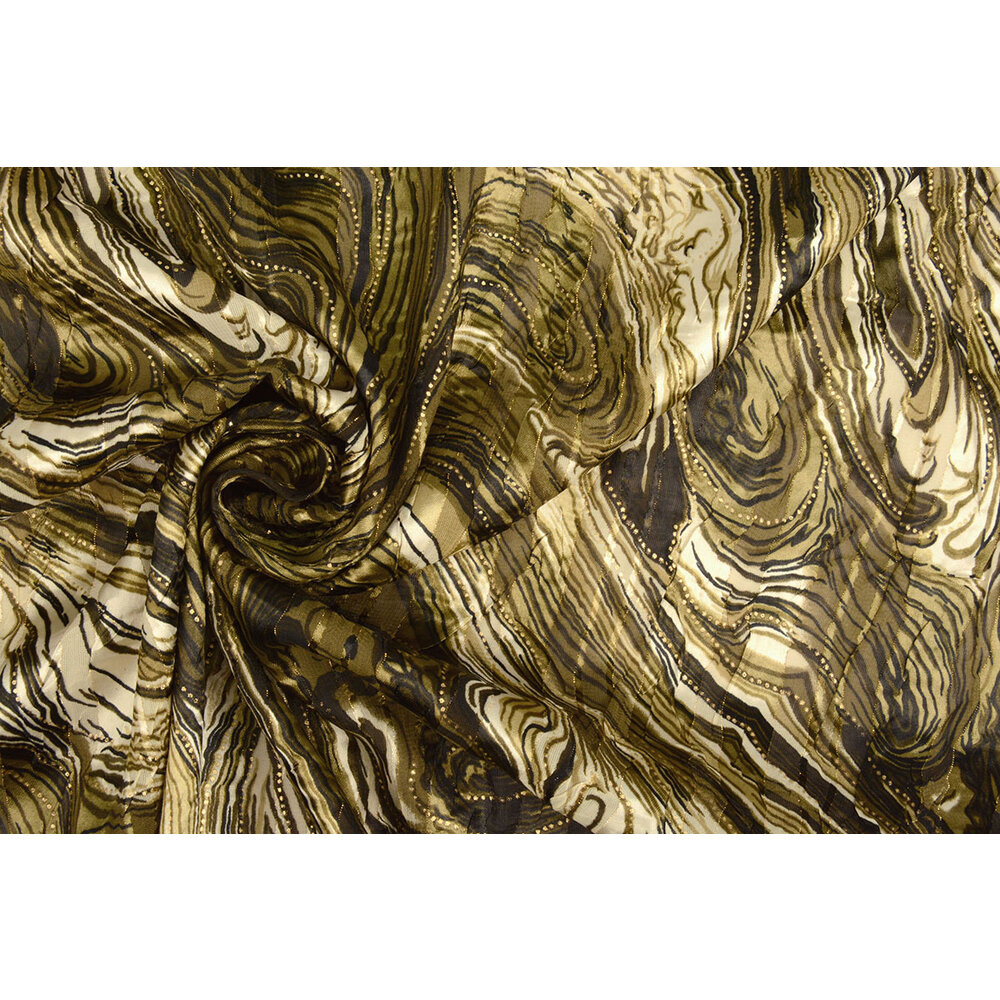 Poly Satin Lurex Soraya Army Green - YES Fabrics