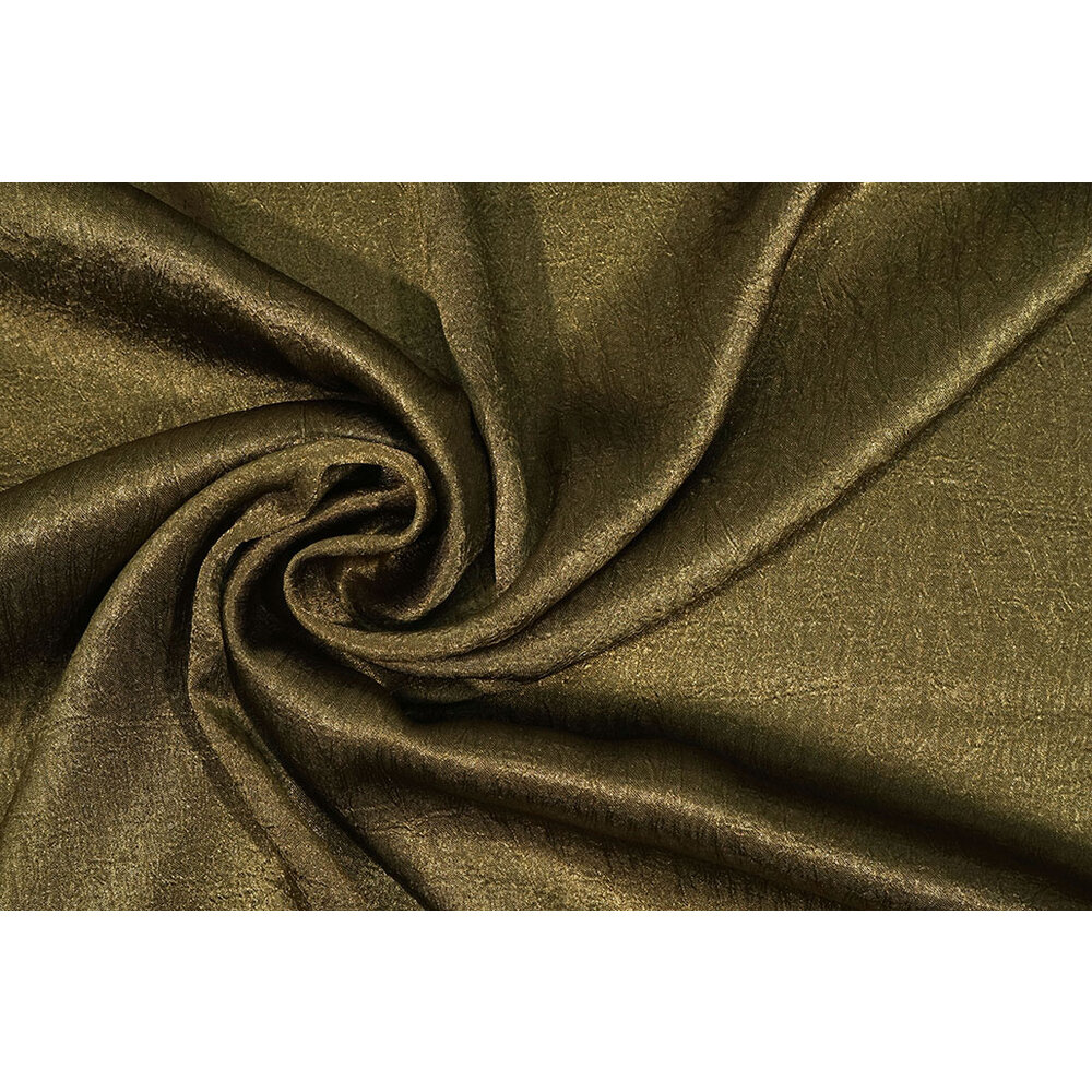 Crinkle Satijn Kaki Groen - YES Fabrics