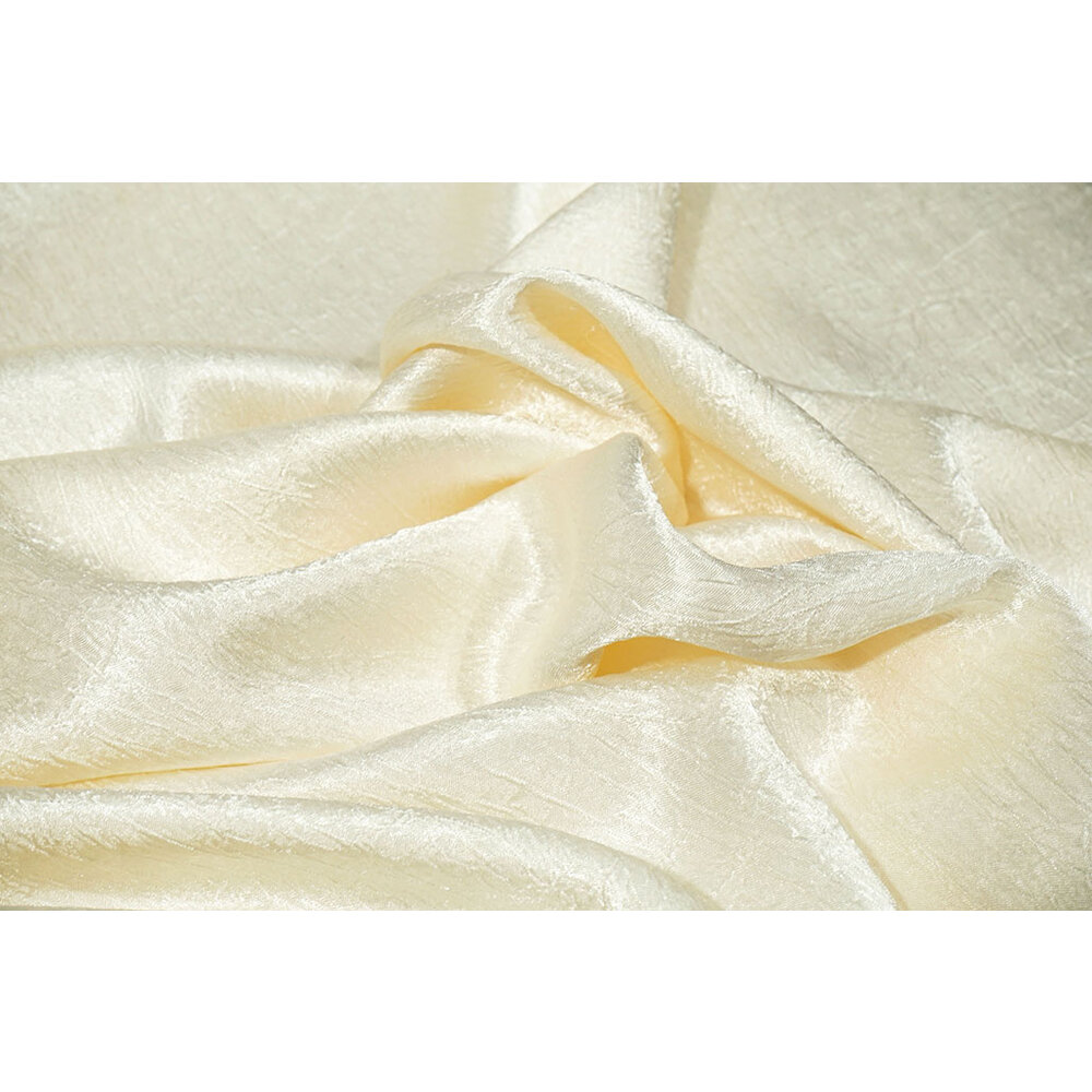 Crinkle Satin Creme - YES Fabrics
