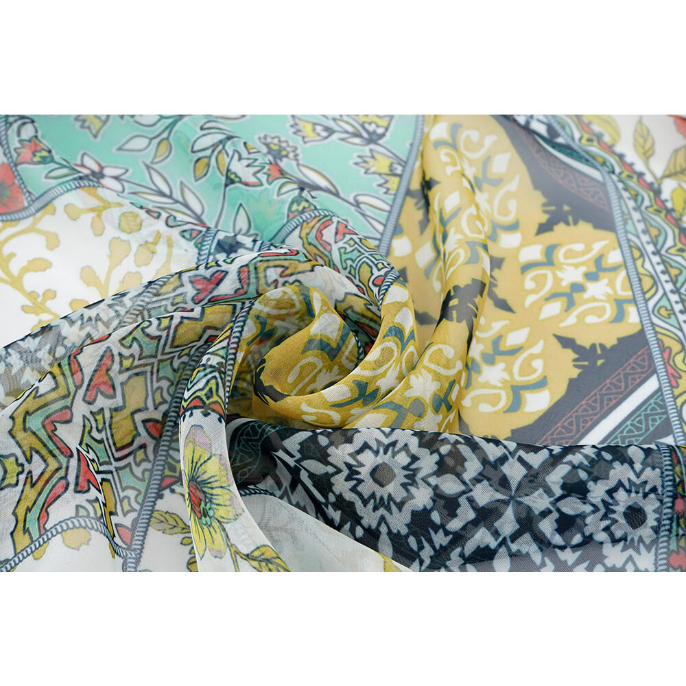 Chiffon Printed Splenda Green - YES Fabrics