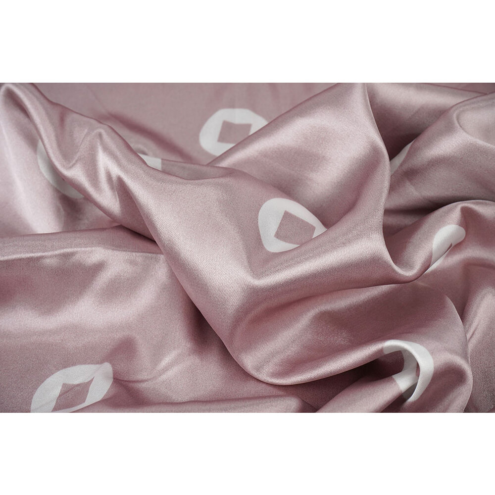 Stretch Satin Printed Pauline Powder Pink - YES Fabrics
