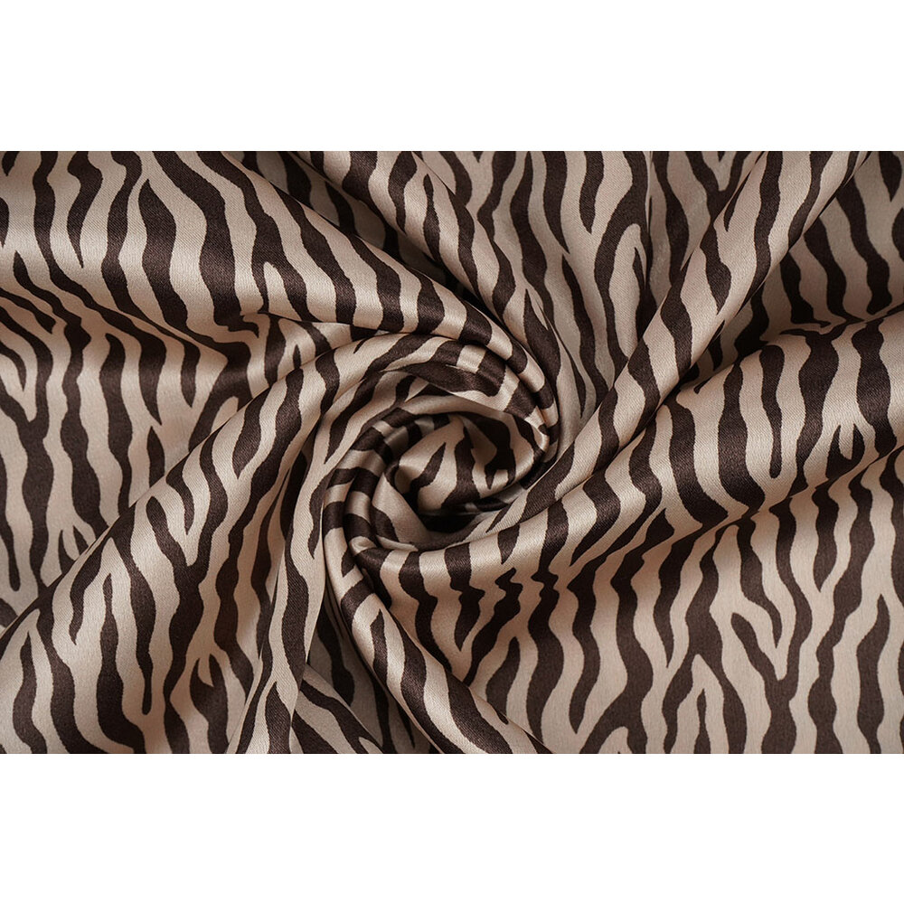Stretch Satin Printed Zebra Bibi - YES Fabrics