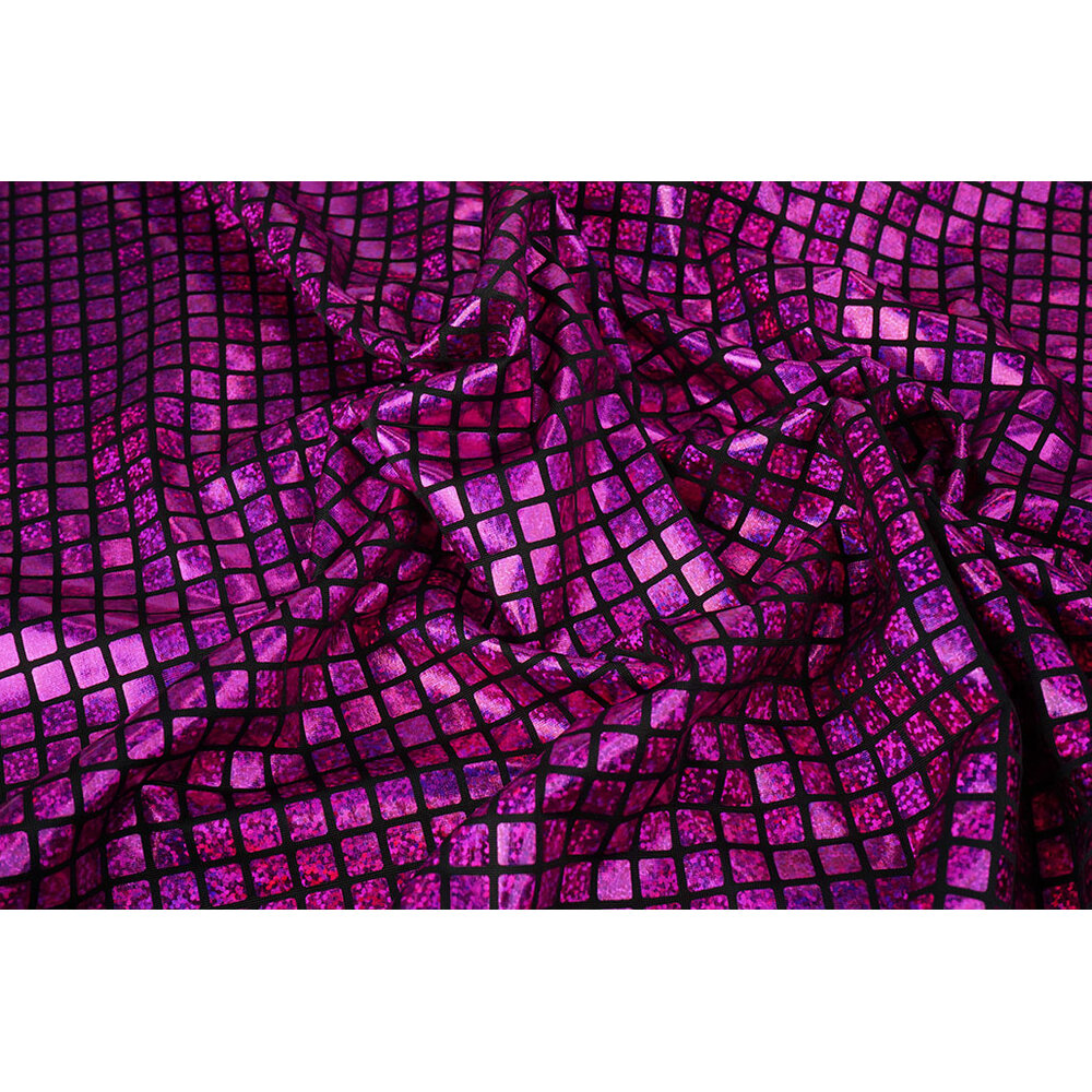 Lamé Ruitjes Fuchsia Roze - YES Fabrics