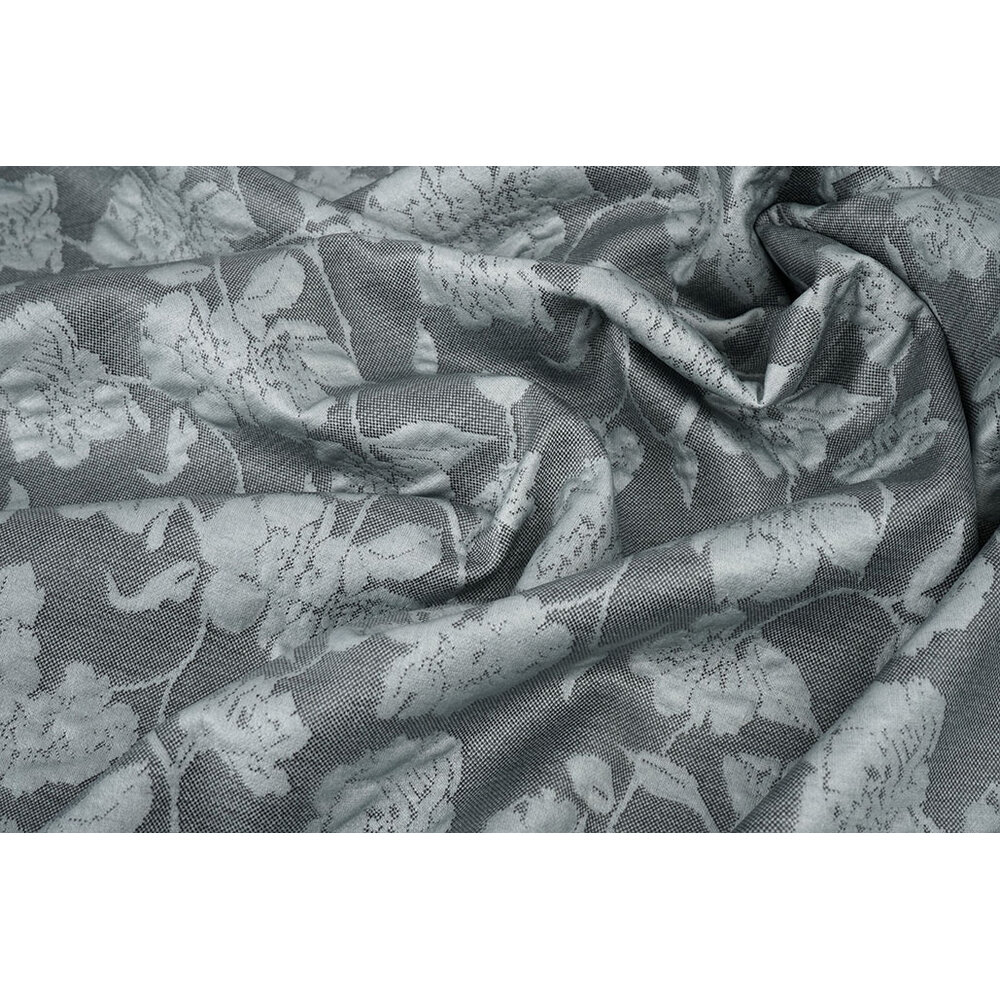 Jersey Jacquard Look Blumen Grau - YES Fabrics