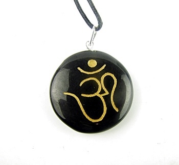 Zwarte Agaat ohm hanger - Spirituele winkel