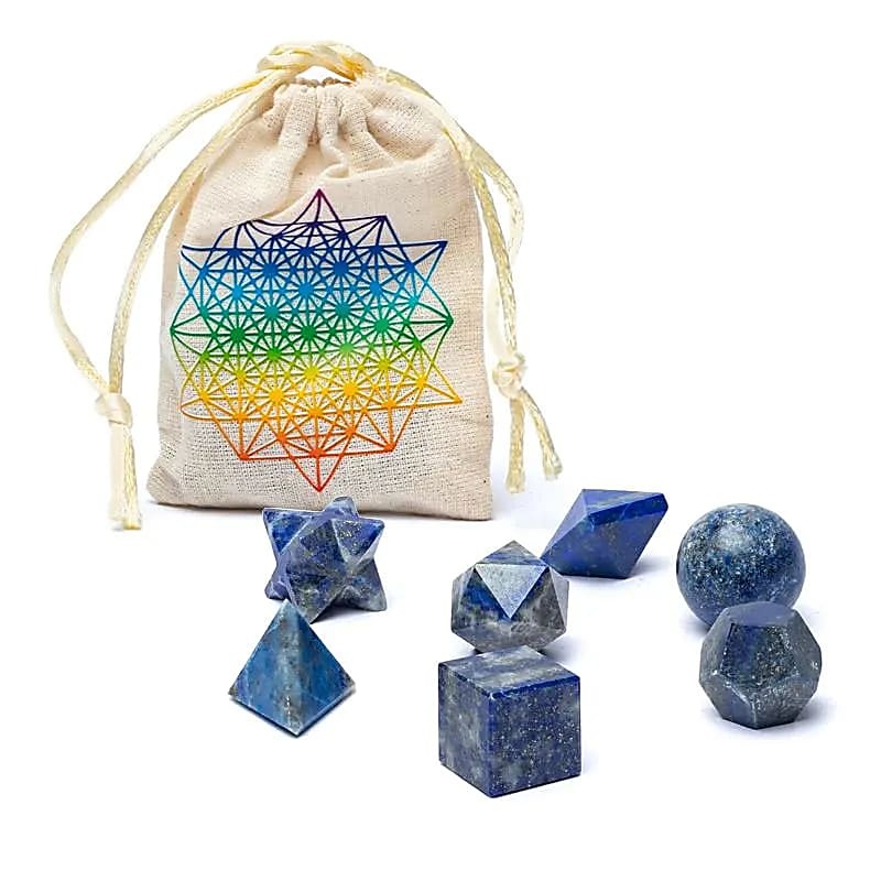 Lapis lazuli heilige geometrie set 7-delig - Spirituele winkel