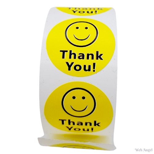 10 Smiley Stickers met "Thank You!" Tekst - Spirituele winkel
