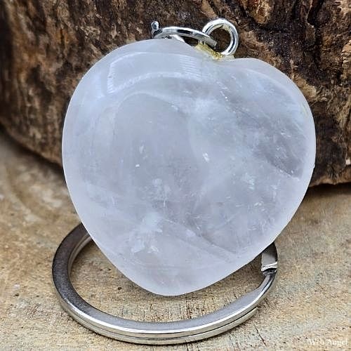 Sleutelhanger hart Bergkristal - Spirituele winkel