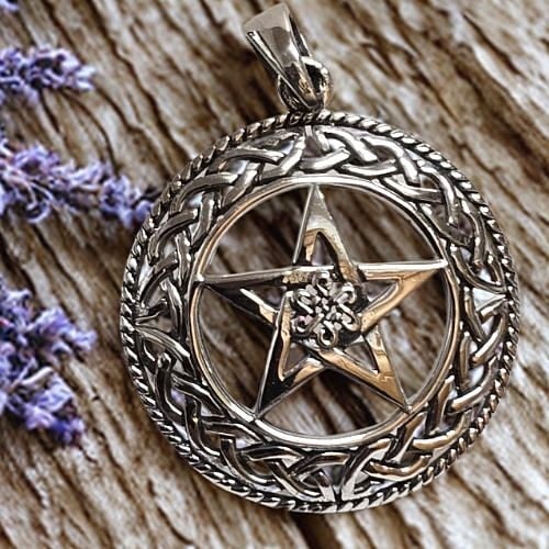 Pentagram Hanger met Keltische Rand | Sterling Zilver (3 cm ...