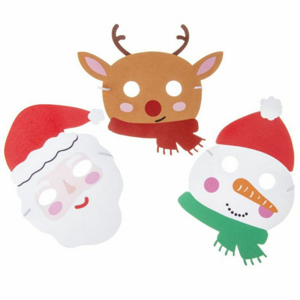 Kerst masker van foam - Uitdeelcadeautjes.nl