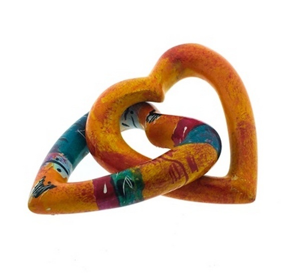 Speksteen oneindige liefde / dubbel hart - Uitdeelcadeautjes.nl