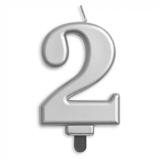 Kaars 2 jaar zilverkleurig luxe - Alles voor een verjaardag - Feest ...