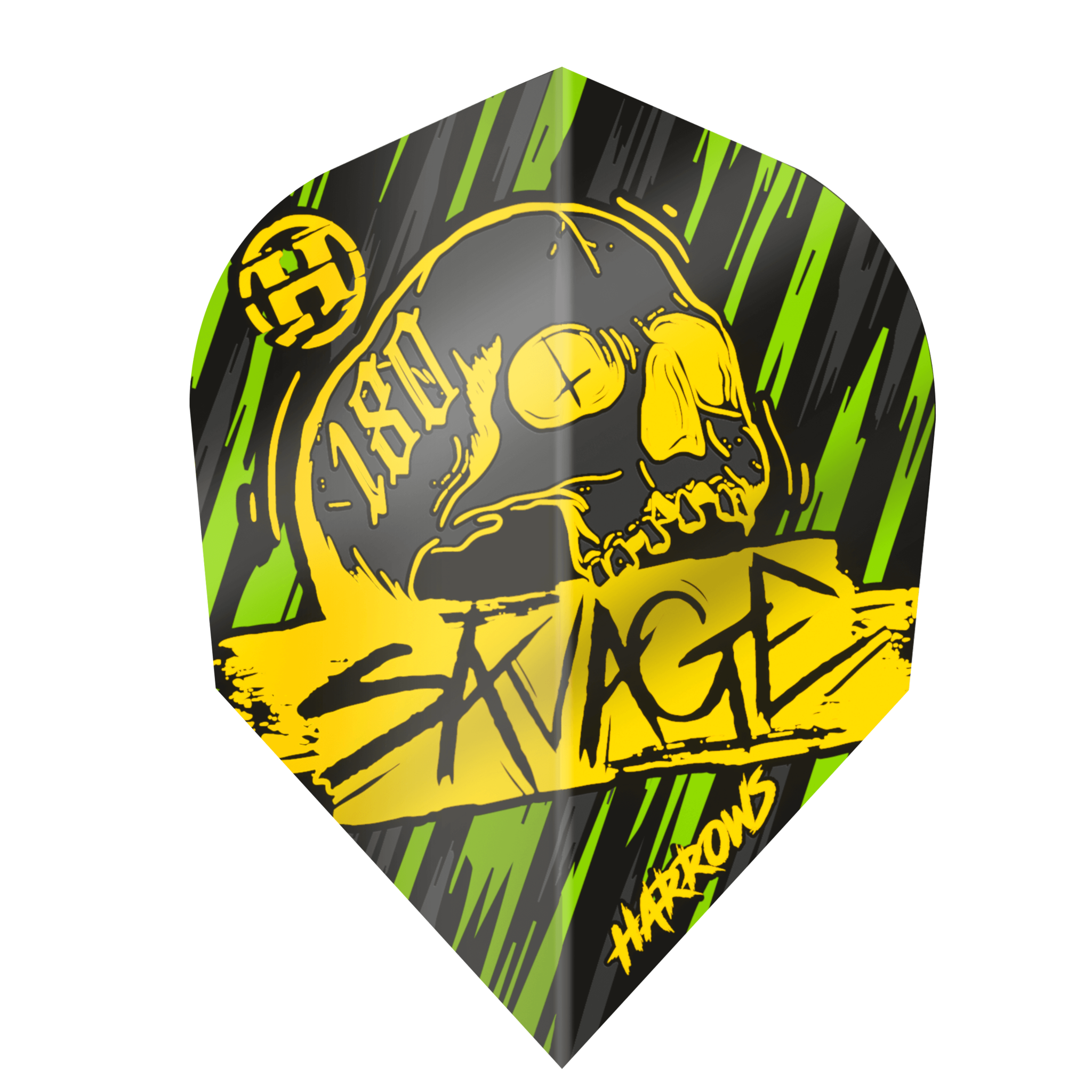 Harrows Savage Yellow Green NO6 Darts Flights Dartshopper harrows-savage-yellow-green-no6-darts-flights-dartshopper