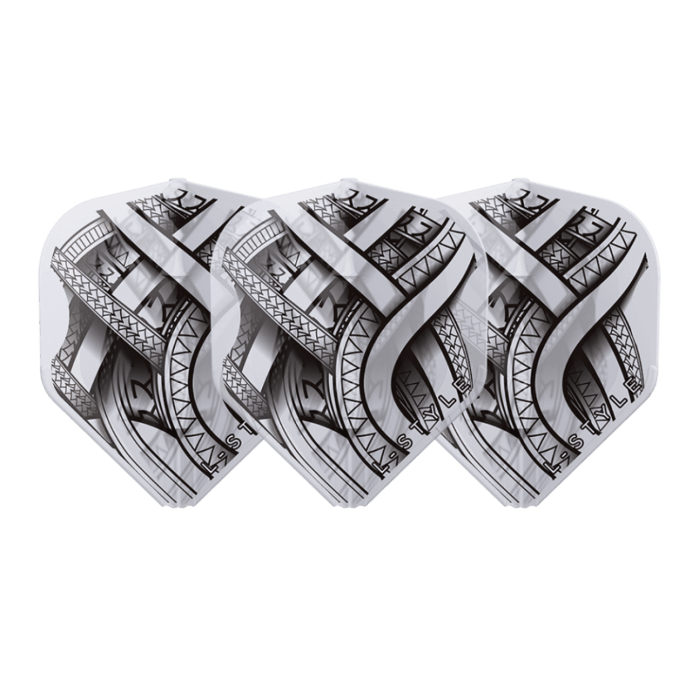 L-Style EZ L1 Mike de Decker Type A Black Clear White Darts Flights ...