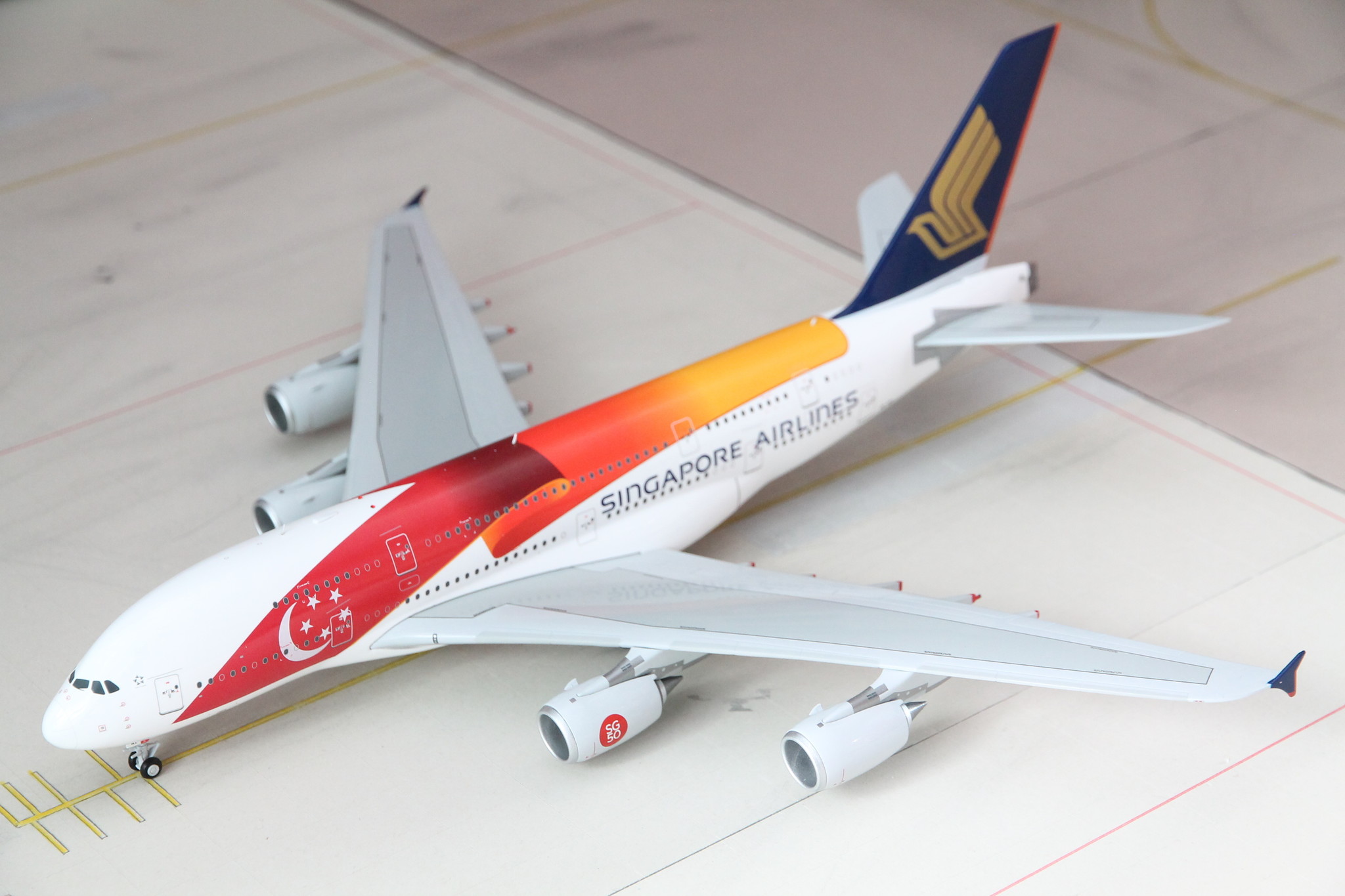 1:200 Singapore "Singapore 50th Anniversary" Airbus A380 9V-SKI EW2388 ...
