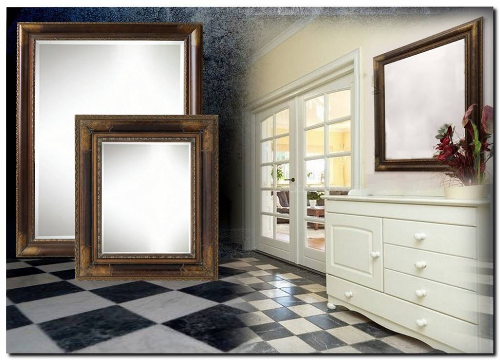 Luxury mirror in bronze wooden frame, English mirror bronze bradley ...