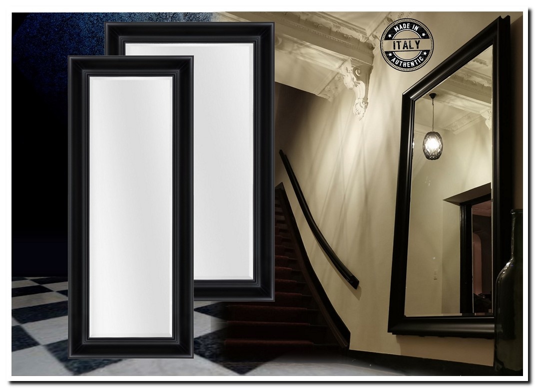 Elegant and sturdy mirror Matteo black matt - baroquemirror.co.uk