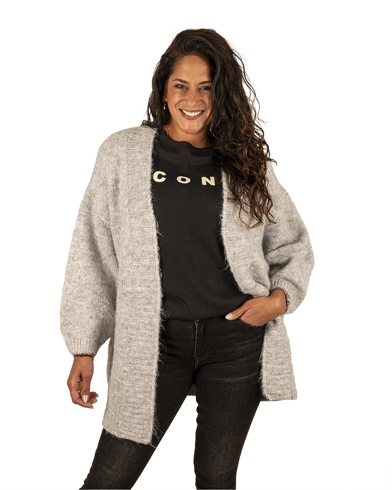 Lichtgrijs gebreid vest van Jubylee