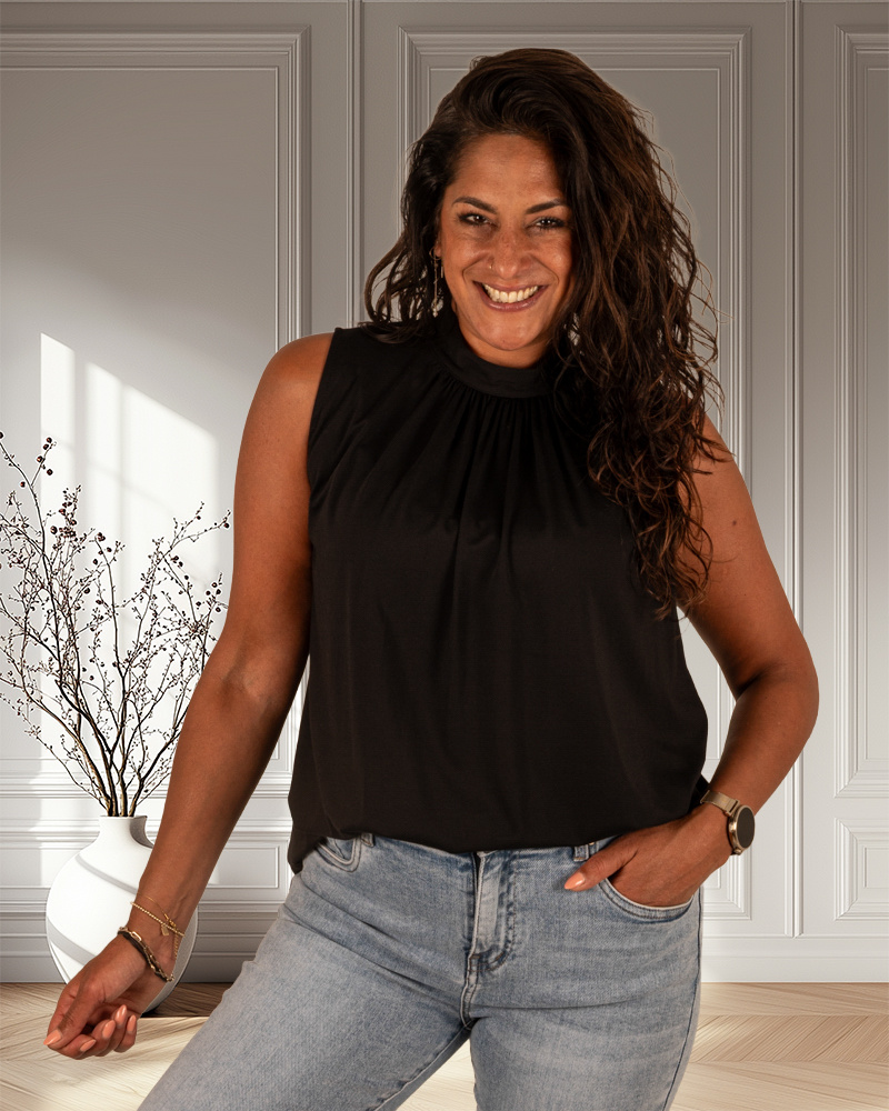 Zwarte mouwloze top van Mooij