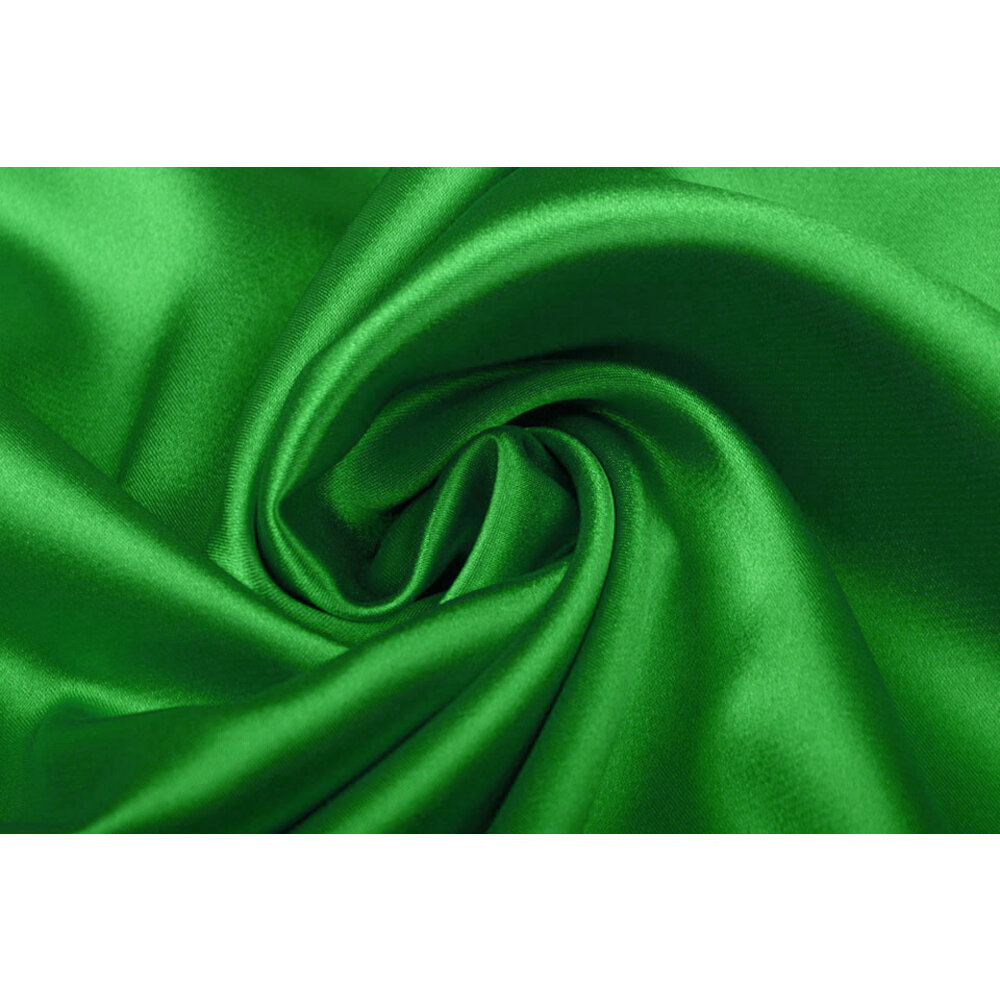Stretch Satijn Grasgroen - Boelens Modestoffen