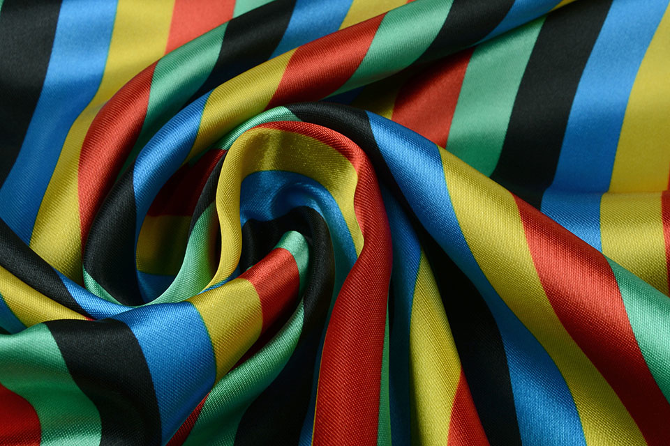 Poly Satin Clown Stripes - Boelens Modestoffen