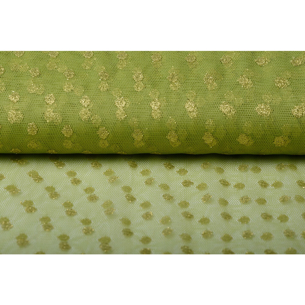 Fijne Tule Glitter Stippen Lime Groen - Boelens Modestoffen