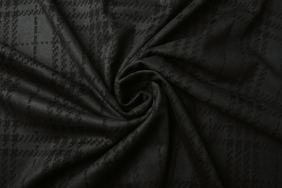 Scuba Suede Thick Jacquard Checkered Black - Boelens Modestoffen