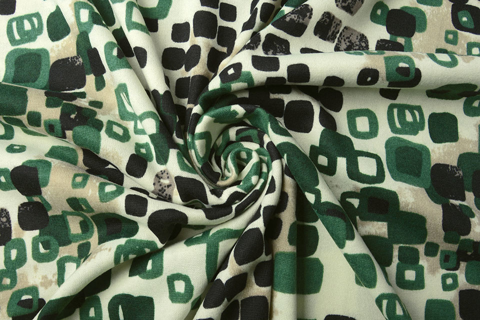 Jersey Fabric Blocks Green - Boelens Modestoffen
