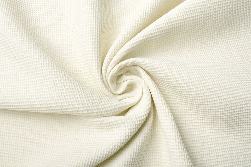 Mini Waffle Pique Fabric Creme - Boelens Modestoffen