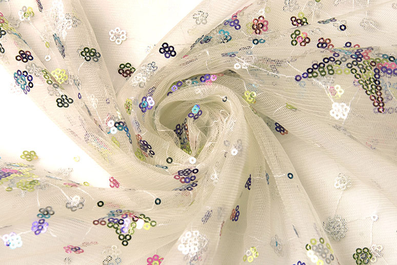 Mesh Embroidered Sequins Juul Multi - Boelens Modestoffen