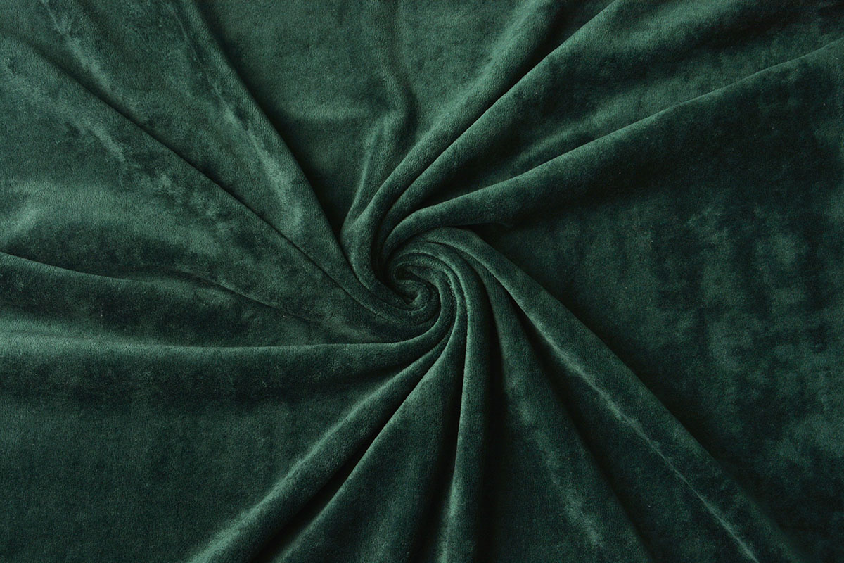 Nicky Velours Dark Green - Boelens Modestoffen