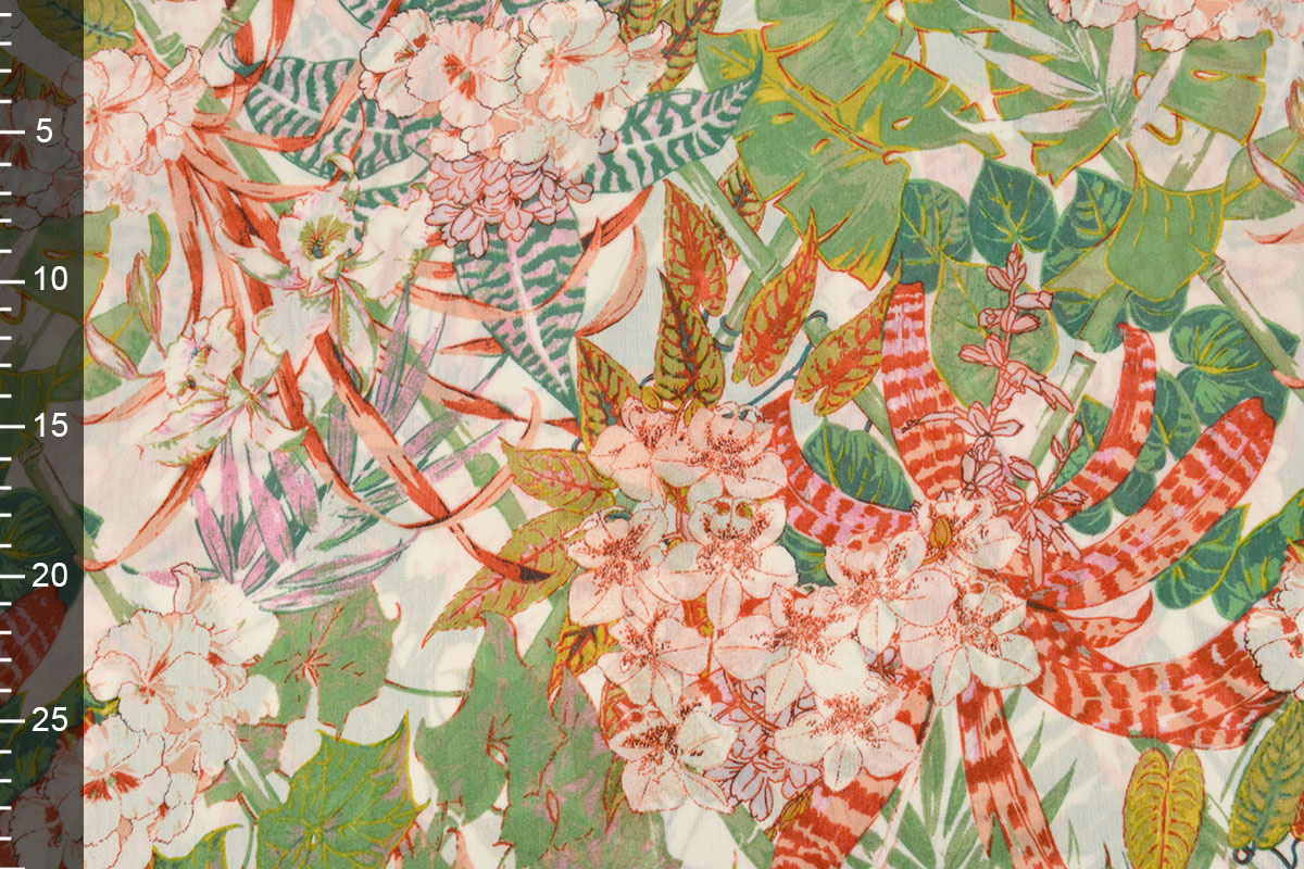 Chiffon Makhasi Green - Boelens Modestoffen