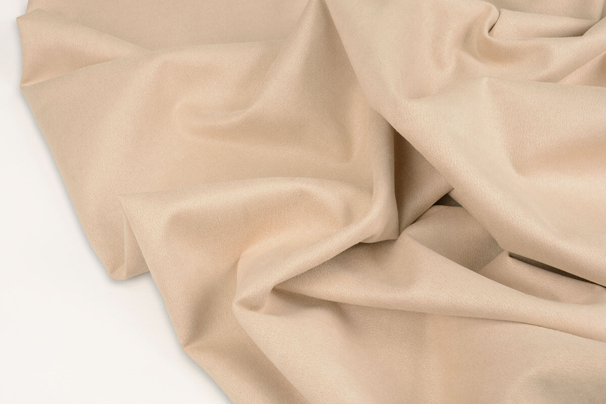 Light Scuba Suede Light Beige - Boelens Modestoffen