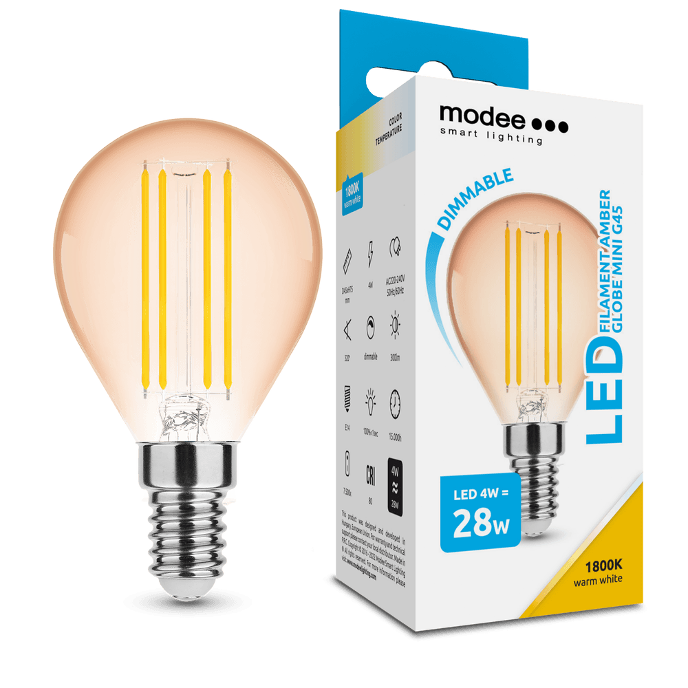 Modee Lighting LED Fadenlampe - dimmbar - E14 Sockel - G45 - 4W ...