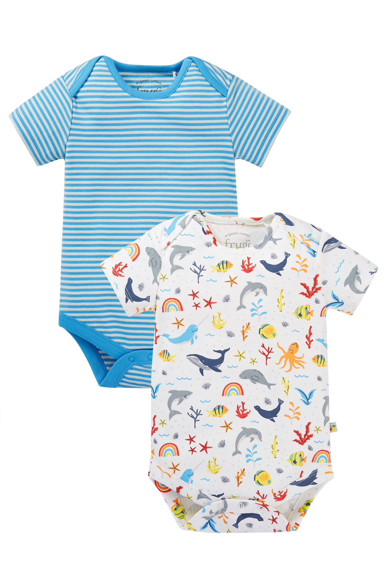 Frugi Baby Body 2er Pack Rainbow Sea - KidsDream.ch