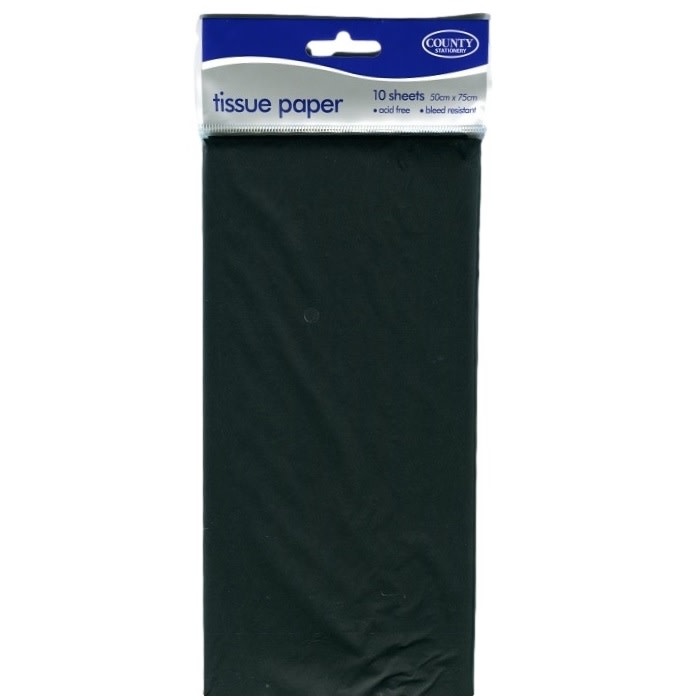 Tissue Paper - Black - 10 sheets - Celebrations and Toys