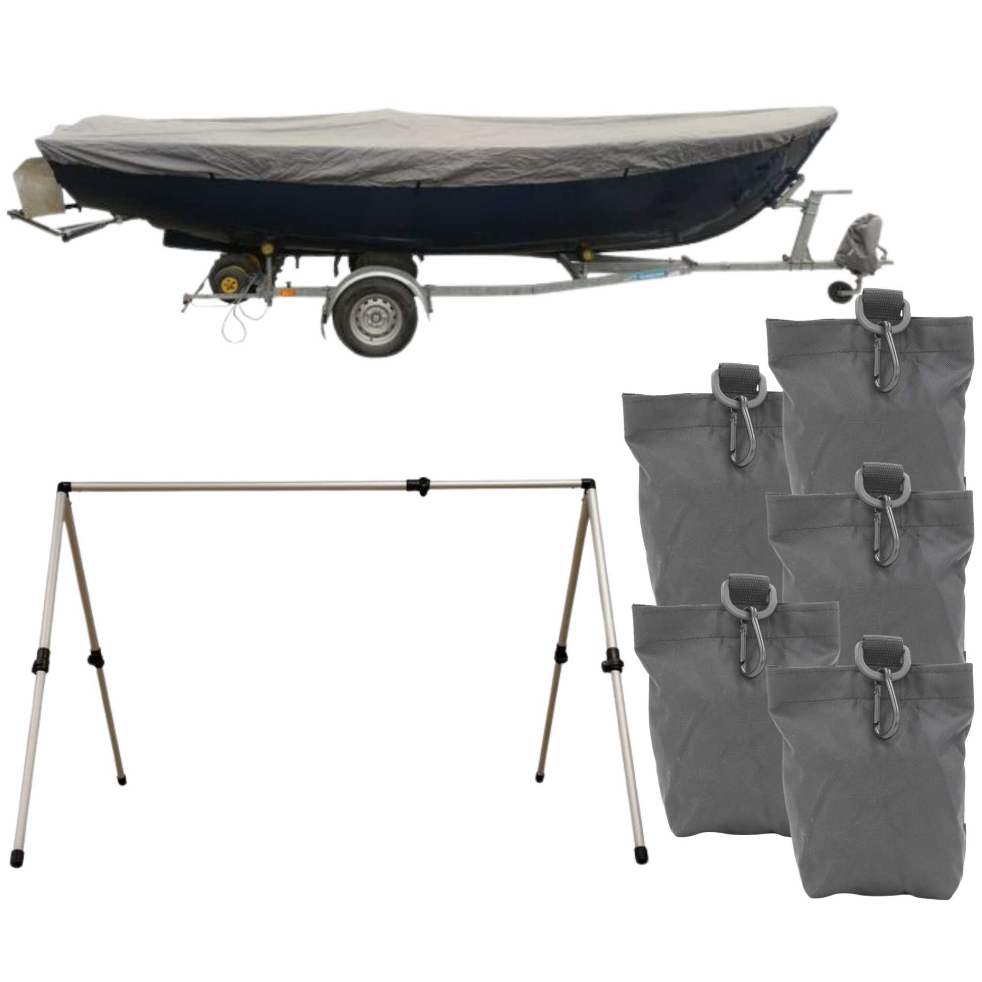 Bootzeil - Voordeelbundel - Afdekzeil 300D Grijs - DeZeilenSpecialist.nl