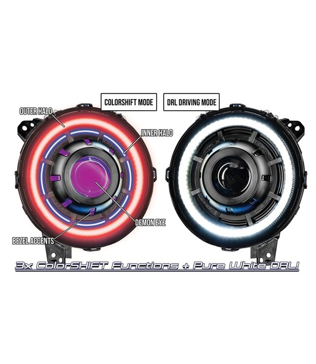 ORACLE Oculus™ ColorSHIFT Bi-LED Projector Headlights for Jeep JL / JT ...