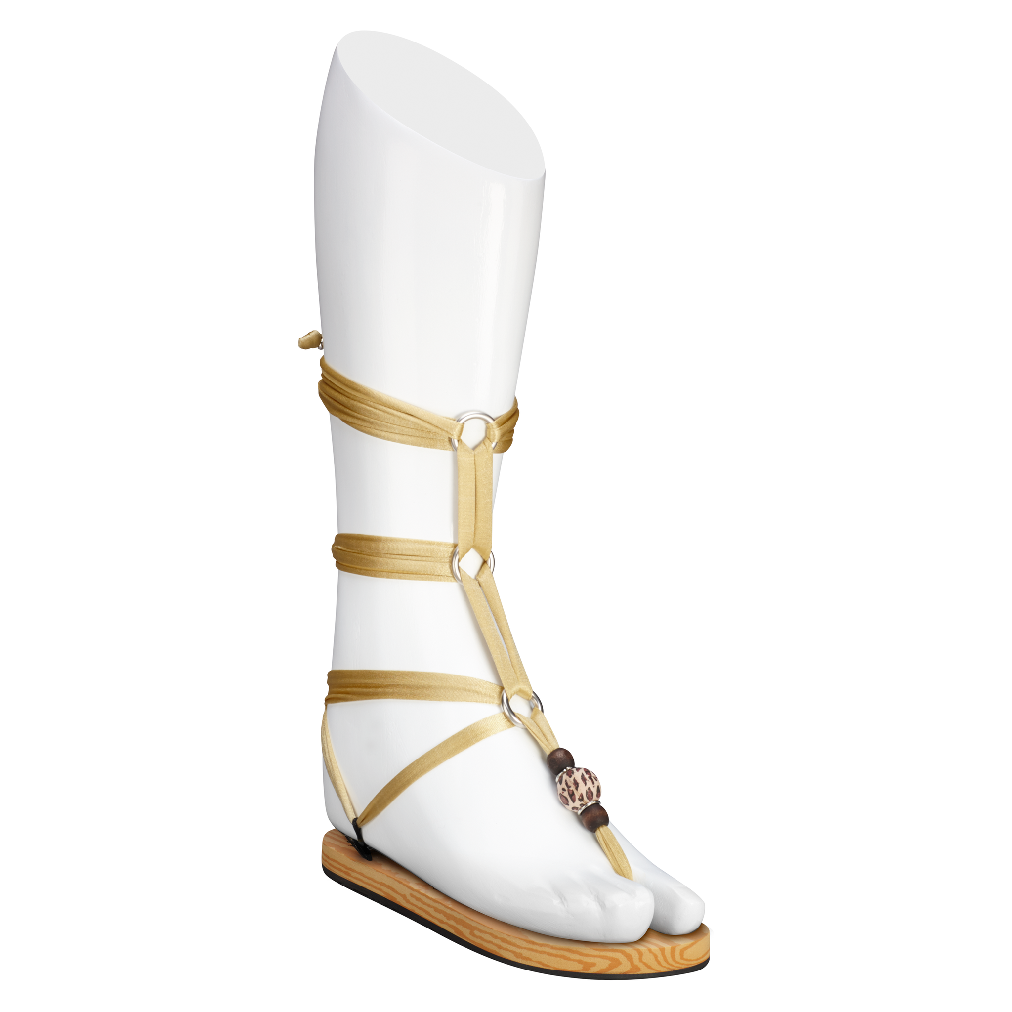 Gold Lace-up Sandals by SunSmiles | Custom made Lace-up Sandals