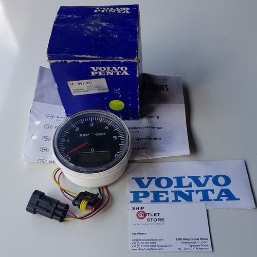 Volvo Penta 881647 Tachometer 6000 rpm
