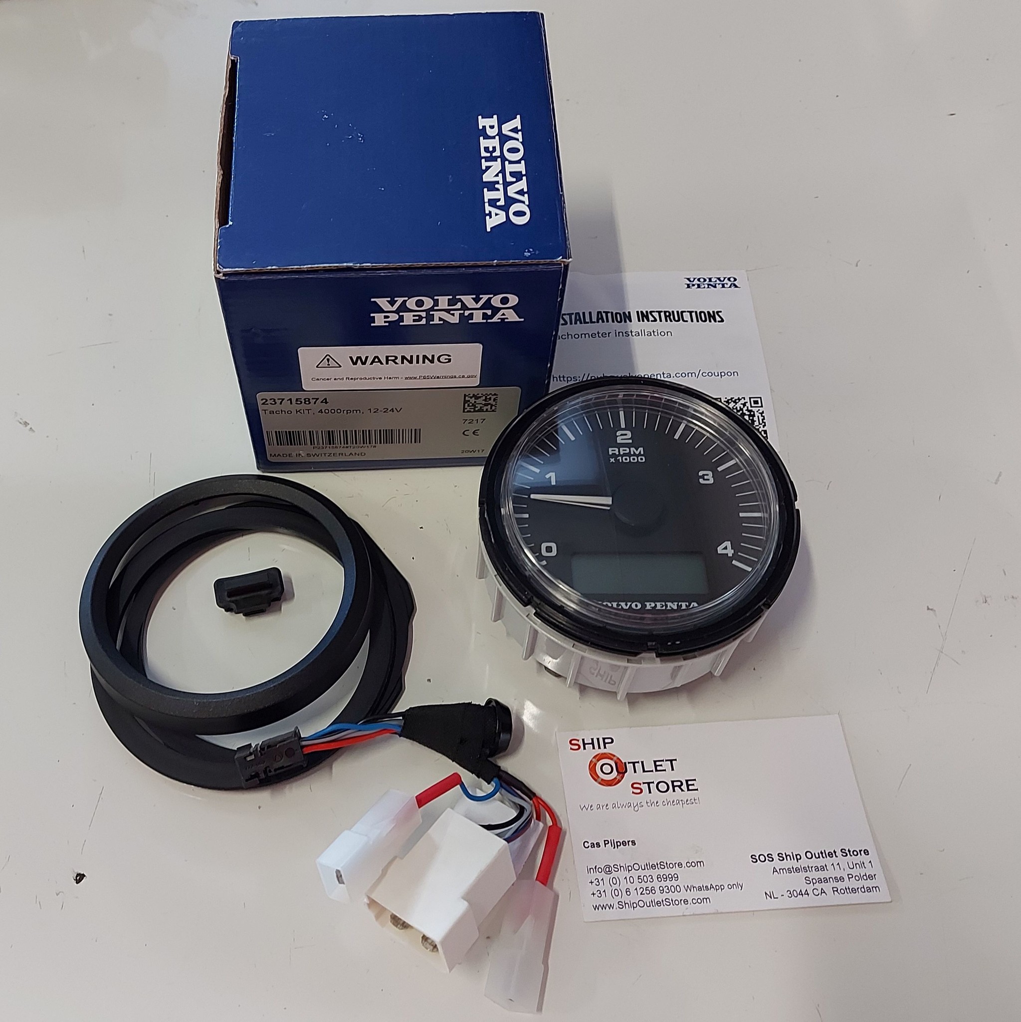 Tachometer 4000 rpm Volvo Penta 873992