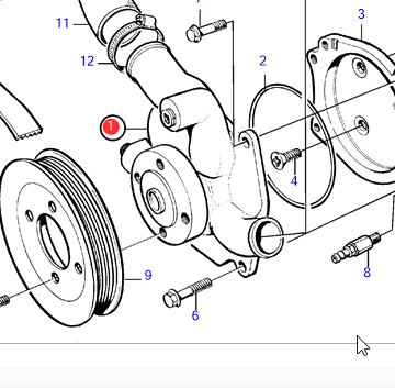 Water pump TAMD63 - TAMD72 Volvo Penta 3836405